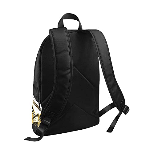 CUXWEOT Personalized Cheerleader Black Gold & White Backpack with Name Custom Travel Daypack Bag for Man Woman Gifts