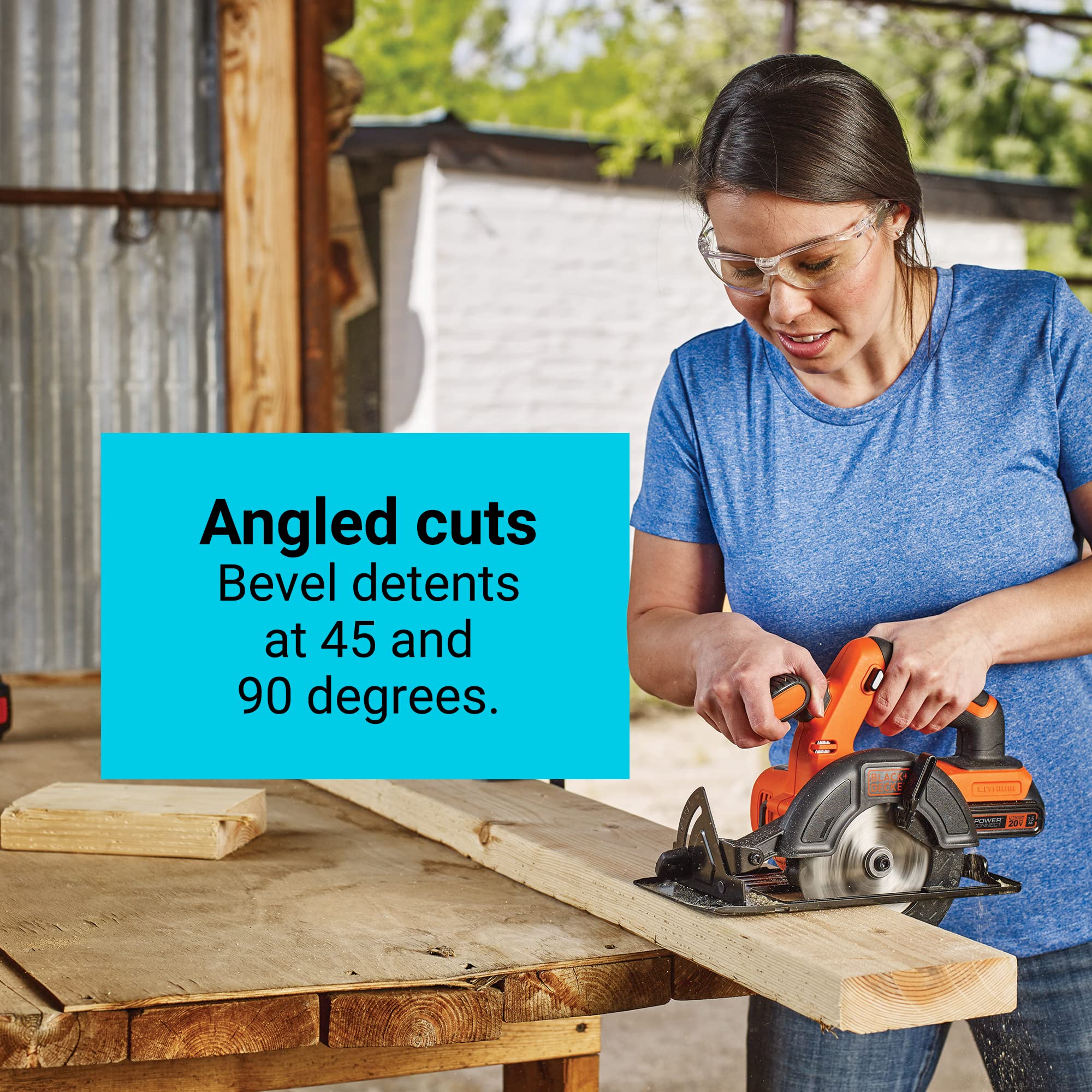 BLACK+DECKER 20V MAX Cordless Circular Saw, 5-1/2 inch, with Battery and Charger (BDCCS20C)