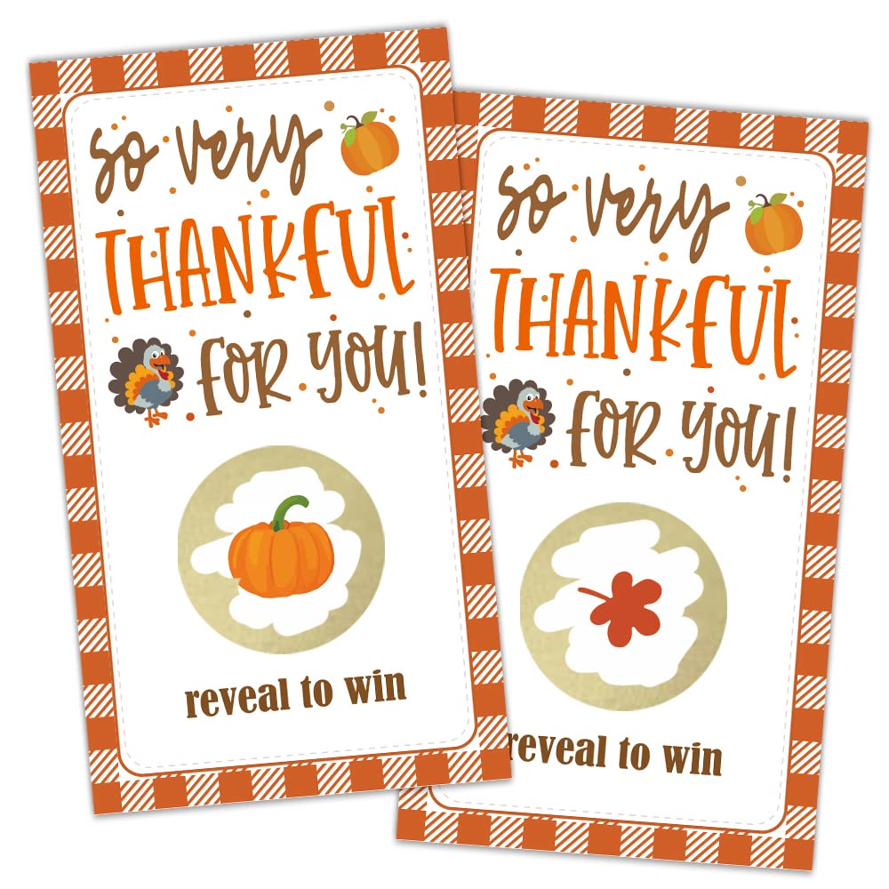 REWIDPARTY Fall Party Scratch Off Game Cards(32 PCS) Thankful for You Scratch Off Cards Thanksgiving Raffle Tickets Drawing Prizes for Family Kids Adults Thanksgiving Dinner Party Games Supplies