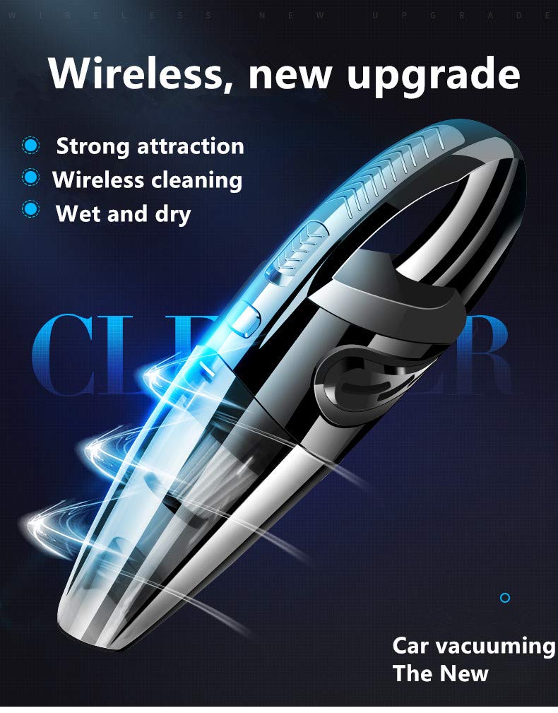 DJW car Vacuum Cleaner, Wireless car Dry and Wet Vacuum Cleaner Home Handheld Vacuum Cleaner