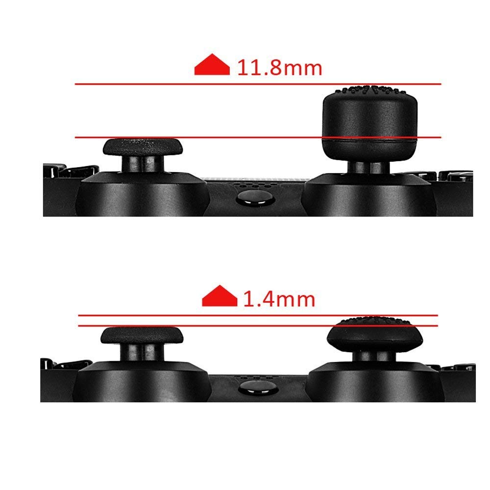 eXtremeRate 8 Pcs Green Anti-Slip Silicone Joystick Cap for PS4 Contrller, Control Thumb Stick Grips Cover for PS4, Precision Platporm Raised Analog Sticks Caps for PS4 Slim Pro Controller