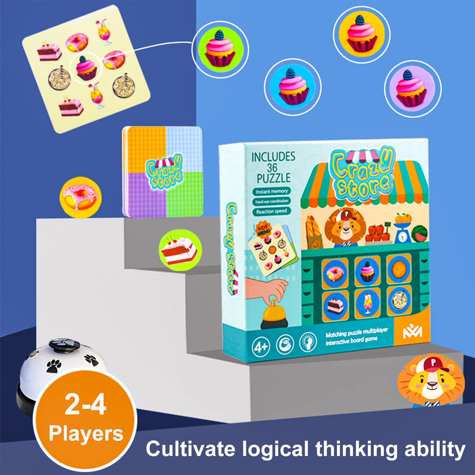 Bingo Games! Picture Learning Educational Board Game for 2 to 4 Kids Ages 4+.