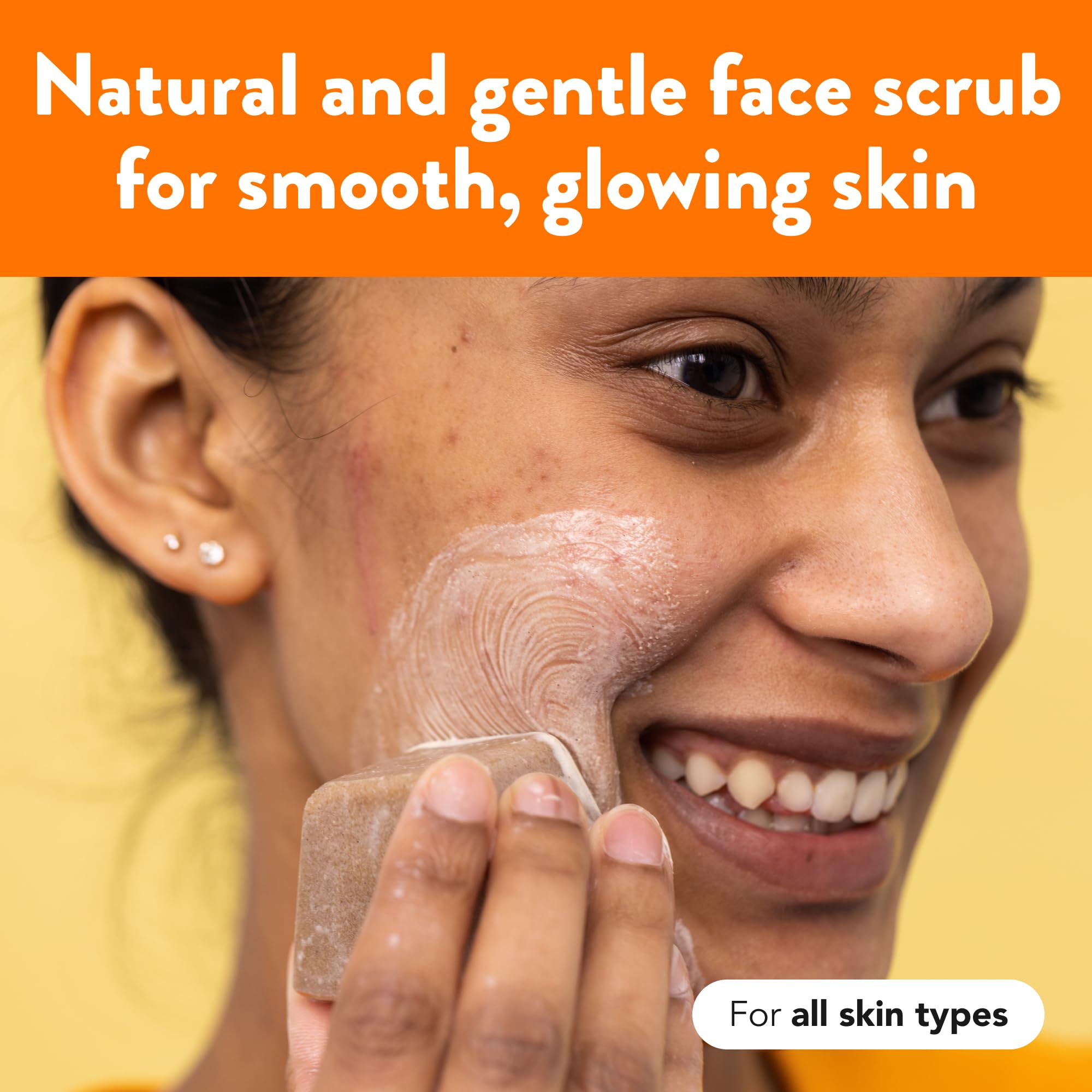 Ethique Gingersnap - Gentle Natural Solid Face Scrub - Exfoliating Face Cleanser for All Skin Types -Vegan, Eco-Friendly- Zero-Waste, Plastic-Free, Cruelty-Free, 3.53 oz (Pack of 1: 4 bars)