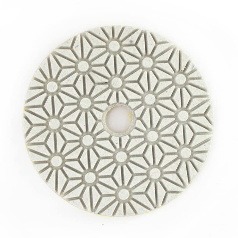 FINGLEE DT 4 inch 3 Steps Diamond Dry Polishing Pad Diamond Resin Discs for Granite Marble Quartz (5pcs Grit2)