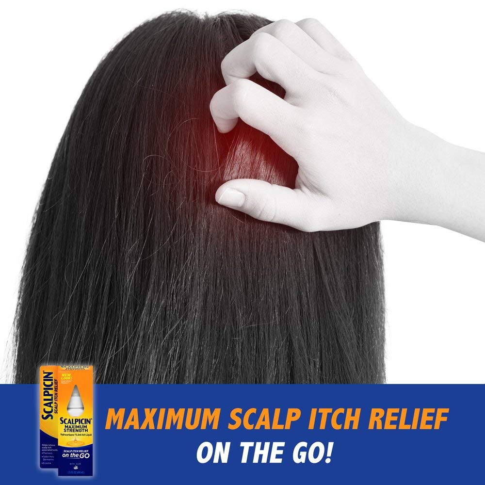 Scalpicin Maximum Strength Scalp Itch Liquid Treatment- For Relief From Itchy Scalp, Psoriasis, Eczema & Seborrheic Dermatitis With Hydrocortisone & Aloe Vera, 1.5 oz (Pack of 2)