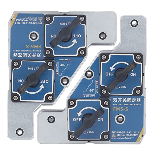 BOTEGRA Welding Magnet, 2Pcs Wide Application 28kg Maximum Pull Out Force Welder Angle Support 90 Degree Arrow Design for Metal