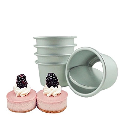 Astra Gourmet Perfect Performance Aluminium Mini Round Cheesecake Pan Cupcake Pan Muffin Pan, Perfect for Indivdiual Desserts, Set of 10