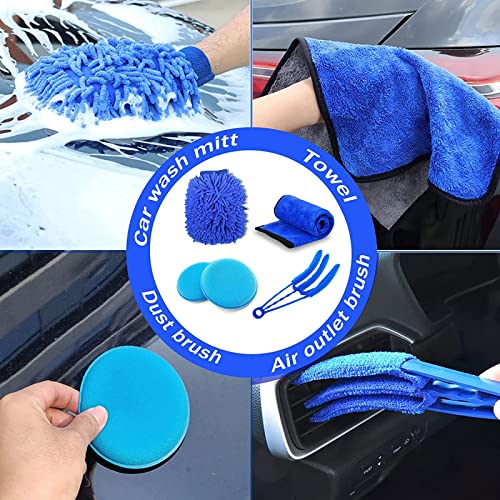 CLEAFOU 20pcs Car Detailing Brush Kit Car Cleaning Tool Set Auto Car Detailing Brush Interior Cleaner Wash Tools Kit for Cleaning Wheels, Dashboard, Leather, Air Vents, Emblems, Windshield