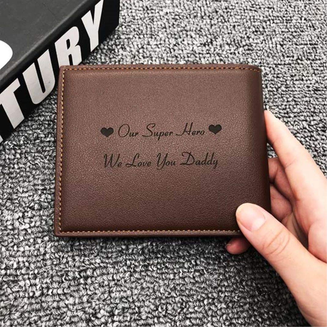 Mens Wallet Custom Wallets Personalized Photo Wallet For Men Customized Picture Wallet for Dad,Son Style 2 F