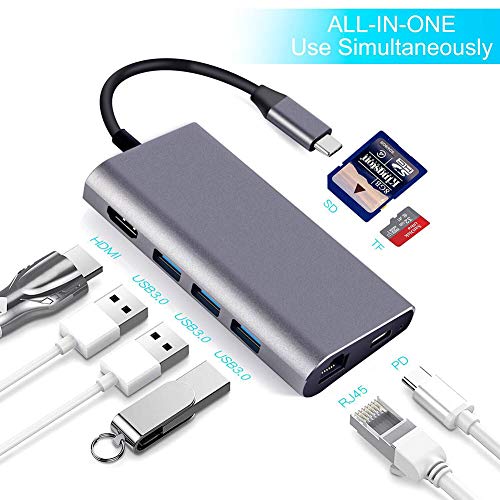 XUNMAIFHB Portable Docking Station,Type-c Docking Station USB-C Converter HDMI 8-in-1 Type c hub Multi-Function hub Fast Transmission