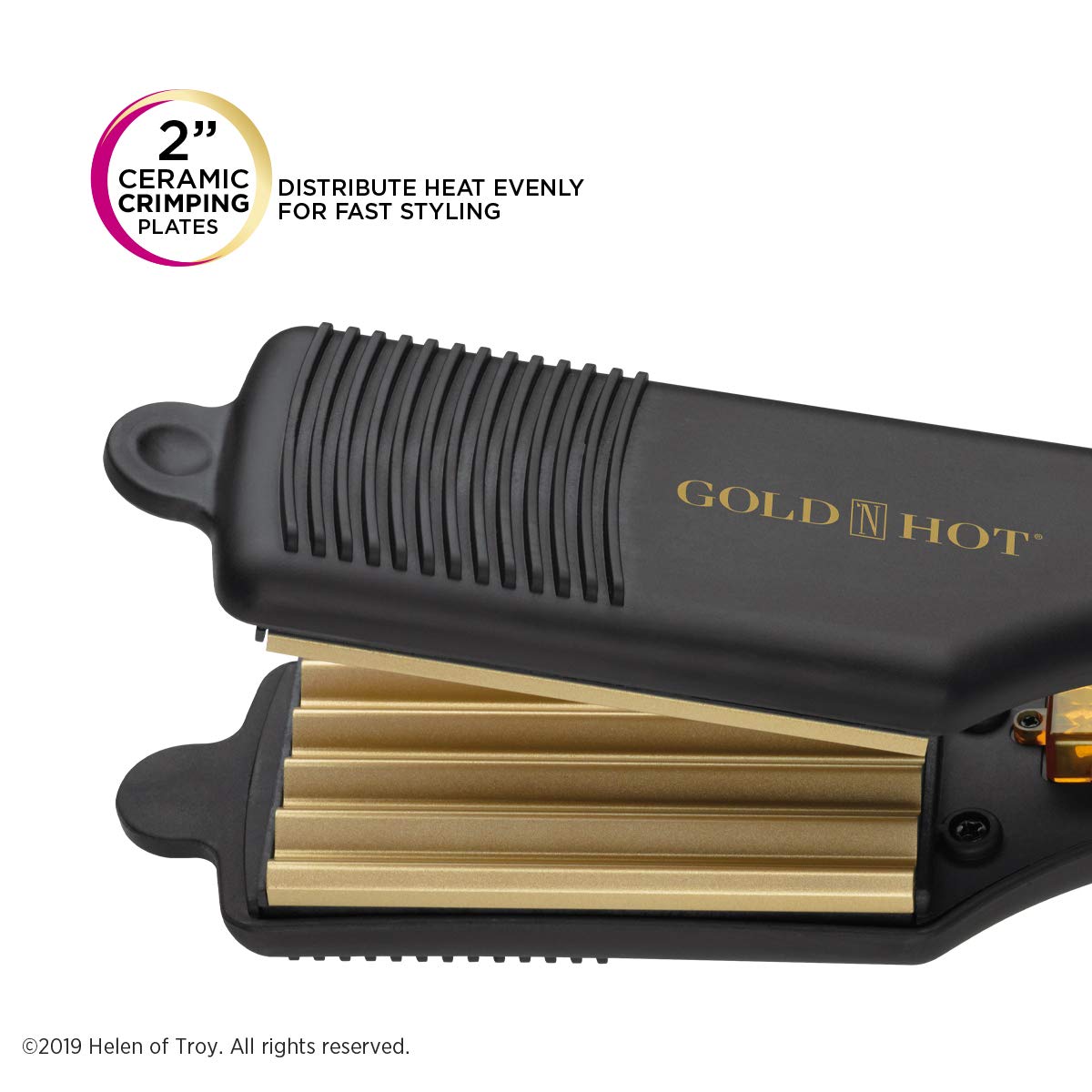 Gold N Hot Professional Ceramic 2β Hair Crimper Iron, 2 Inch (Pack of 1)