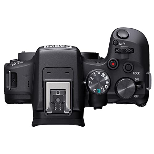 Canon EOS R10 Mirrorless Camera w/RF-S 18-45mm f/4.5-6.3 is STM + EF 75-300mm f/4-5.6 III Lens + 2X 64GB Memory + Case + Microphone + LED Video Light + More (35pc Bundle)