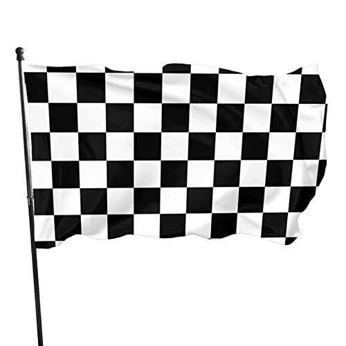 Black White Race Checkered Flag Funny Flag 3x5 FT Holiday Banner Garden Yard House Flags Indoor Outdoor Party Home Decorations Vivid Color and Double Sided Print