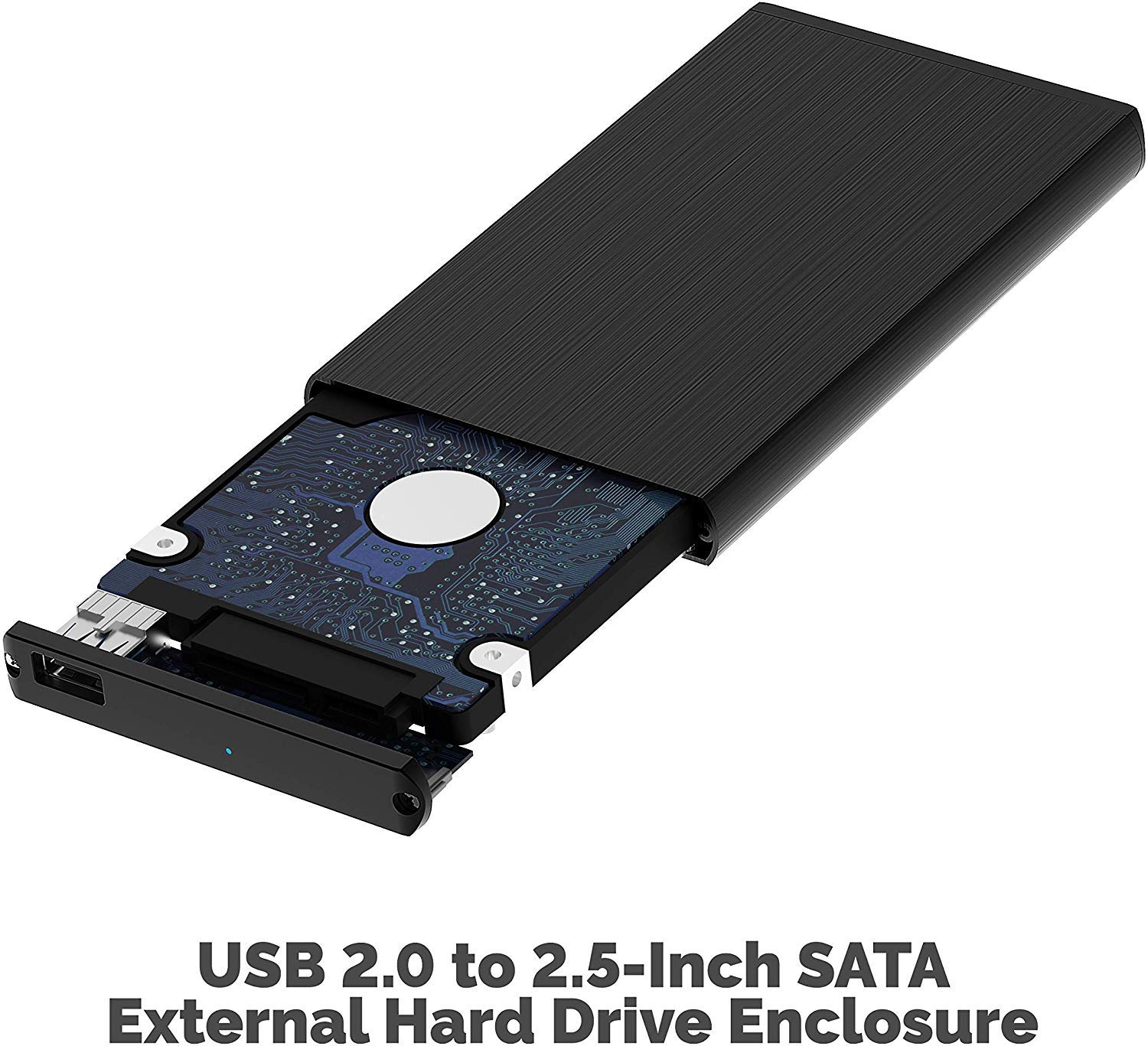 Sabrent Ultra Slim USB 2.0 to 2.5-Inch SATA External Aluminum Hard Drive Enclosure [Black] (EC-UK25)