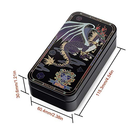 DNDND Metal Dice Case Metallic Dice Storage with Foam for Dungeons and Dragons D&D Dice