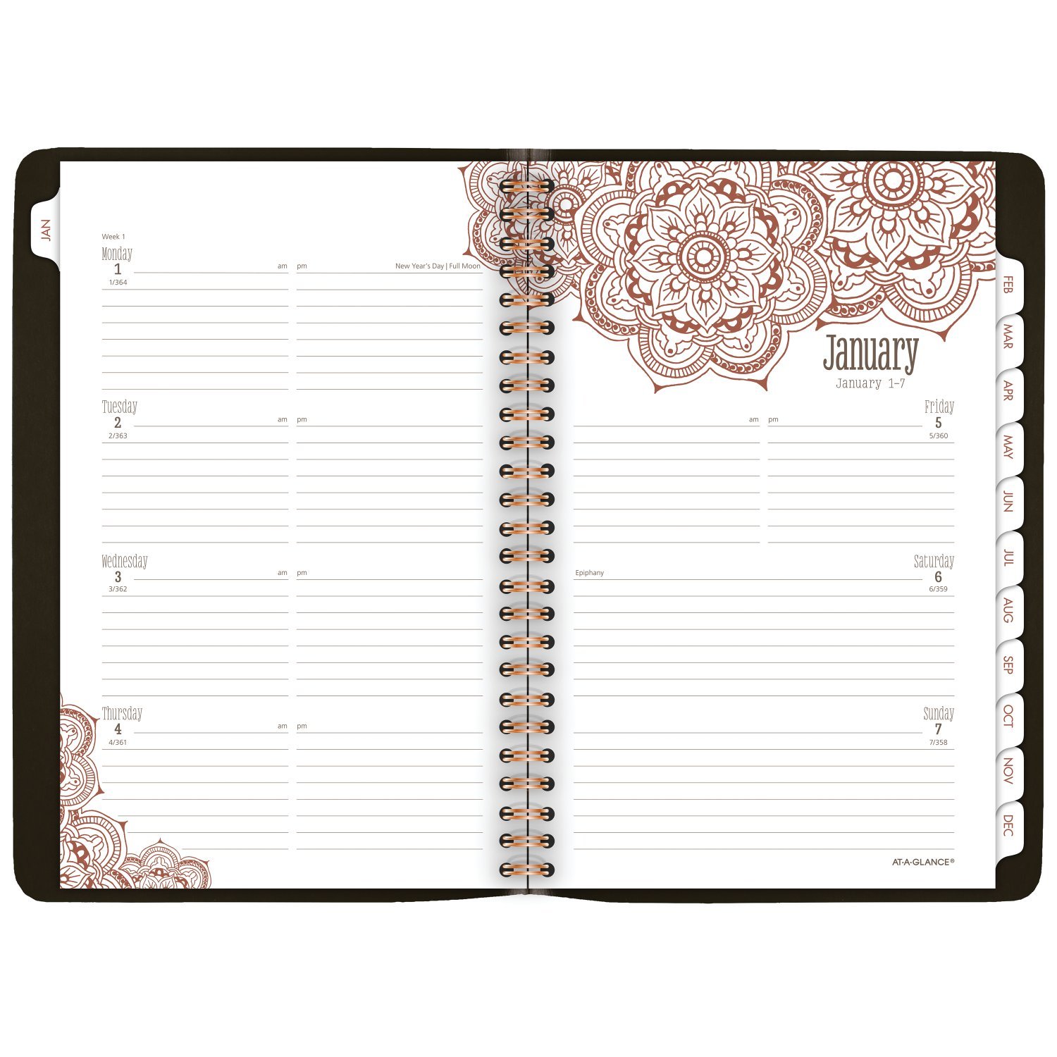 AT-A-GLANCE Weekly / Monthly Planner, January 2018 - December 2018, 5-1/2" x 8-1/2", Henna, Brown (551-200)
