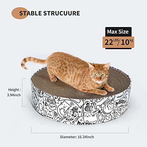 Cat Scratcher Cardboard 2in1 Round Cat Cardboard Bed Cat Scratch Pad Bowl for Indoor Cats Corrugated Lounge Bed&Furniture Protector &Training Toy XL