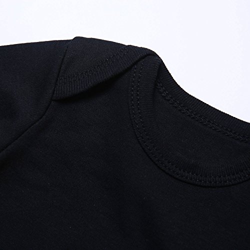 SOBOWO 2-Piece Unisex Baby Bodysuit and Pants Outfits Set for Newborn Boys Girls 0-24 Months (0-3 Months, Black Long Sleeve)