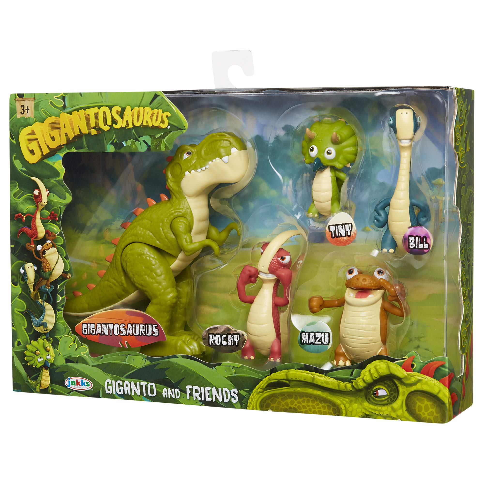 Gigantosaurus Figures Giganto & Friends Toy Action Figures, Includes: Giganto, Mazu, Bill, Tiny & Rocky β Articulated Characters Range from 2.5-5.5" Tall
