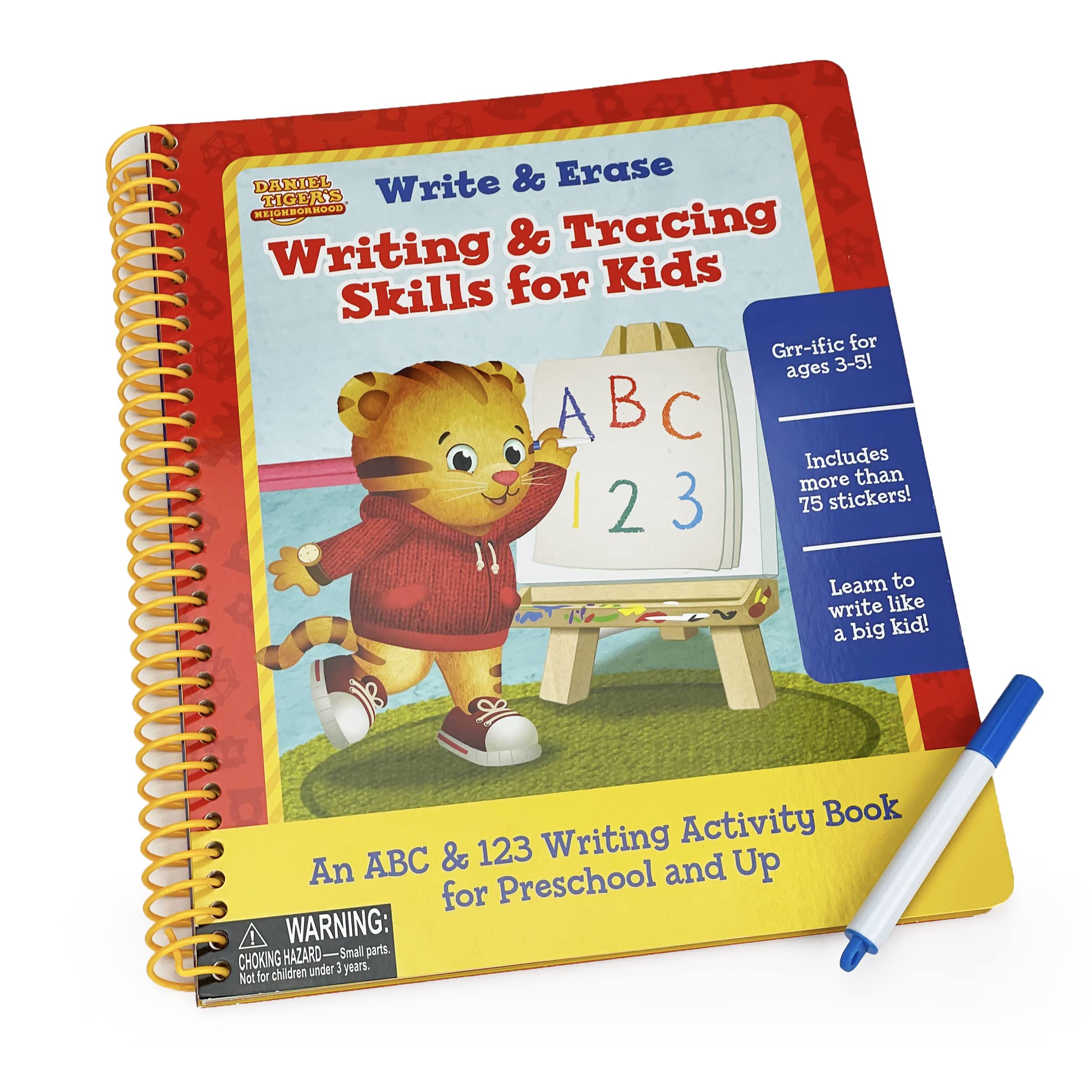 Daniel Tiger's Neighborhood Wipe Clean Writing & Tracing Workbook Skills for Preschool Kids Ages 3 - 5: Practice Pen Control, ABC's, Numbers, Handwriting, Wipe Off Pen Included