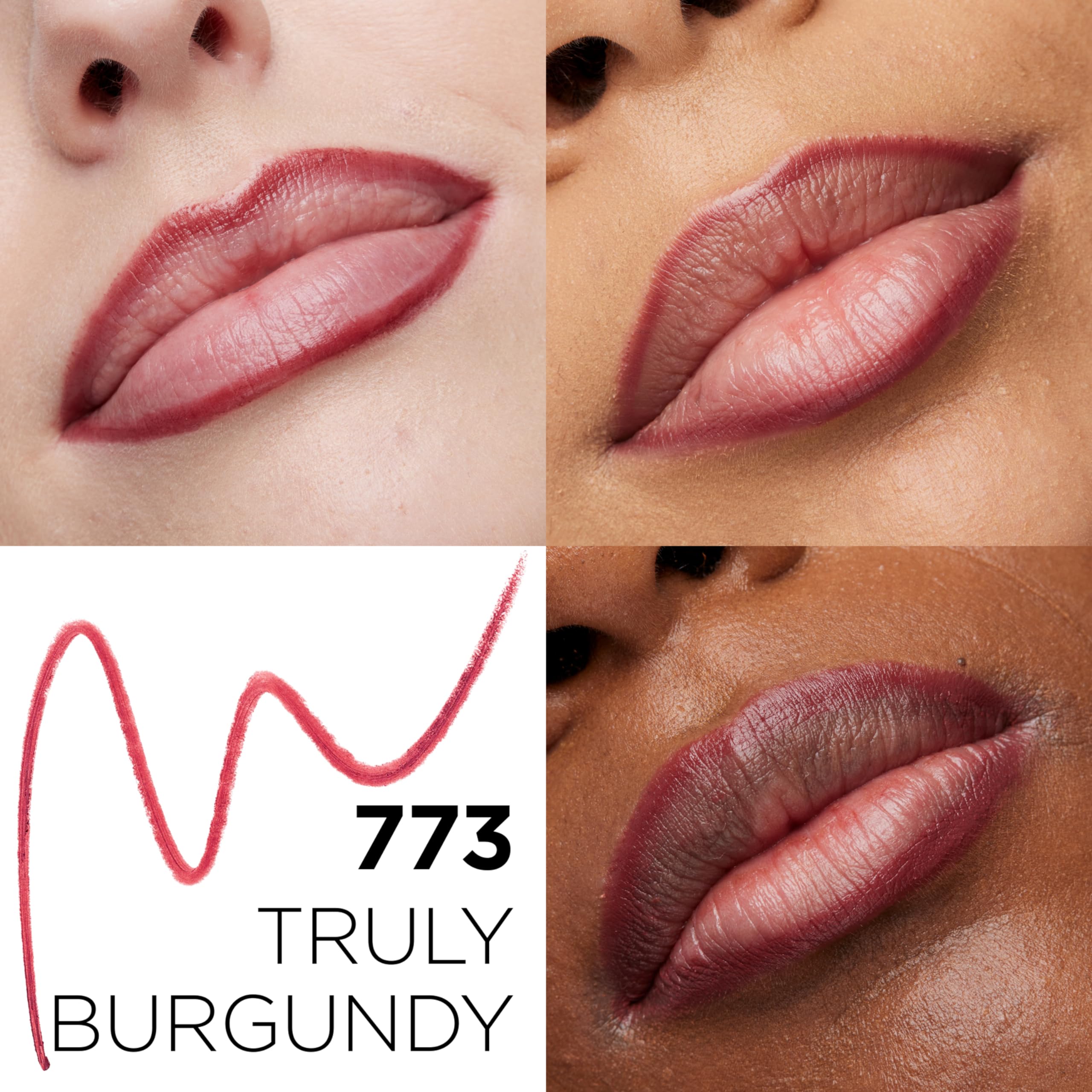 L’Oréal Paris Colour Riche Lip Liner Pencil, Creamy Lip Liner with Omega 3 and Vitamin E, 773 Truly Burgundy (Cool Toned Burgundy)