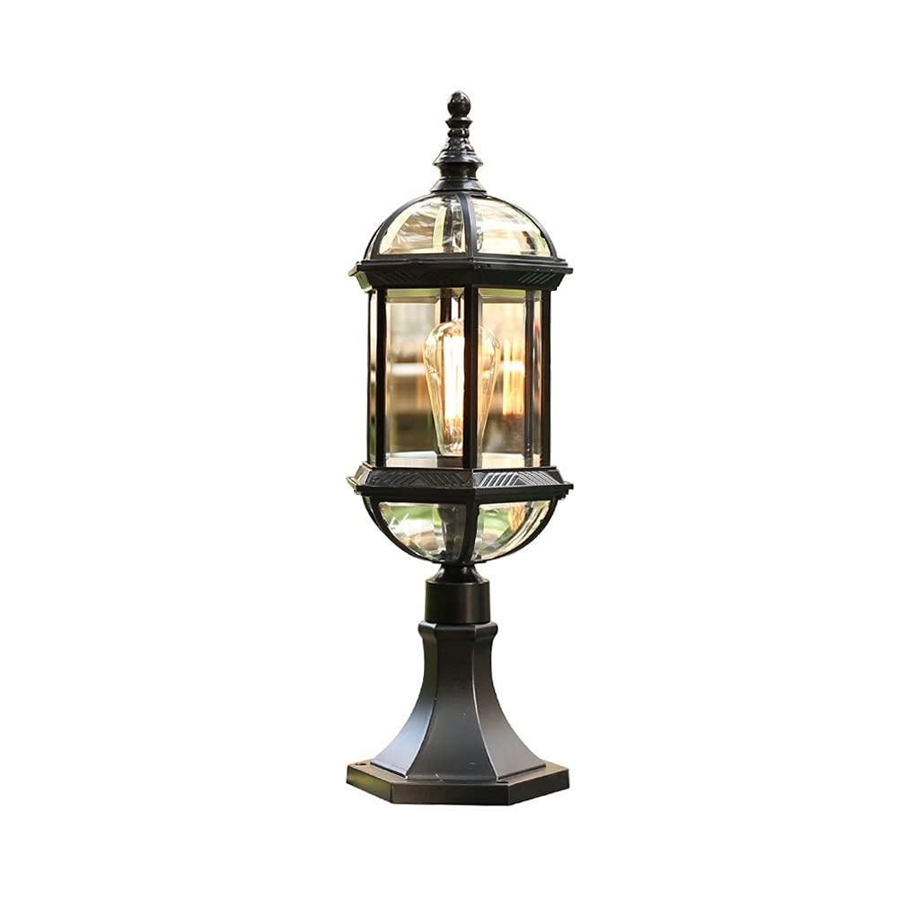 Mrdsre 3-Layer 8-inch Column Lamp Vintage Outdoor Glass LED Post Lighting Rustic Waterproof Led Pillar Wall Lamp Villas Garden Porch Home Landscape Pathway Lights