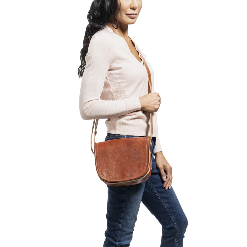 Jerusalem Sandals Small Leather Crossbody Purse - Brown
