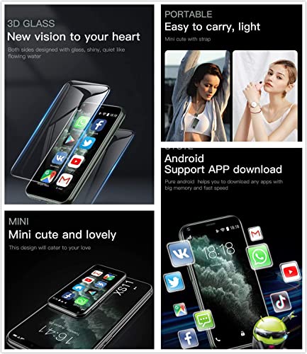 Cuifati XS11 2.5in Supper Mini Smart Phone, Unlocked Cellphone 6.0 1GB RAM 8GB ROM 2023 New Years Phone Gifts for Kids (Black)