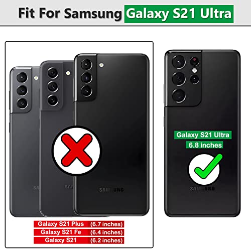 Compatible with Samsung Galaxy S21 Ultra case,S21 Ultra Case with HD Screen Protector with Slide Camera Cover, 360°Rotation Ring Kickstand [Military Grade] Case for Galaxy S21 Ultra,Black
