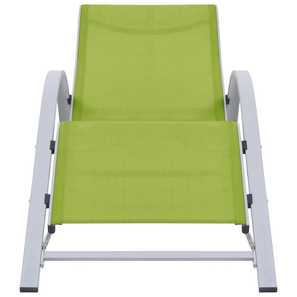 vidaXL Modern Outdoor Furniture Set with Table, 2 Sun Loungers, Made from Durable Aluminum, Green
