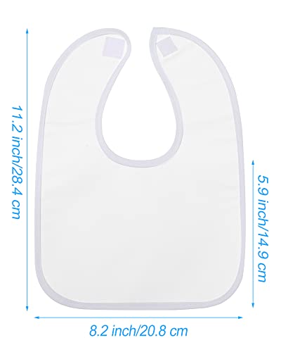 Foaincore 30 Pack Blank White Baby Bibs 2 Ply Waterproof Absorbent White Bibs Unisex Sublimation Baby Drool Bib with Hook and Loop Fastener Drooling Bibs for Baby Decorating Feeding Teething Drooling
