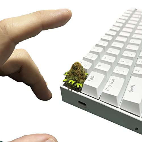 Custom Keycap for Mechanical Gaming Keyboard - Design Marijuana Buds - Artisan Cherry MX Made in Resin with Universal Compatibility - Unique Gift Idea, Green Brown Orange