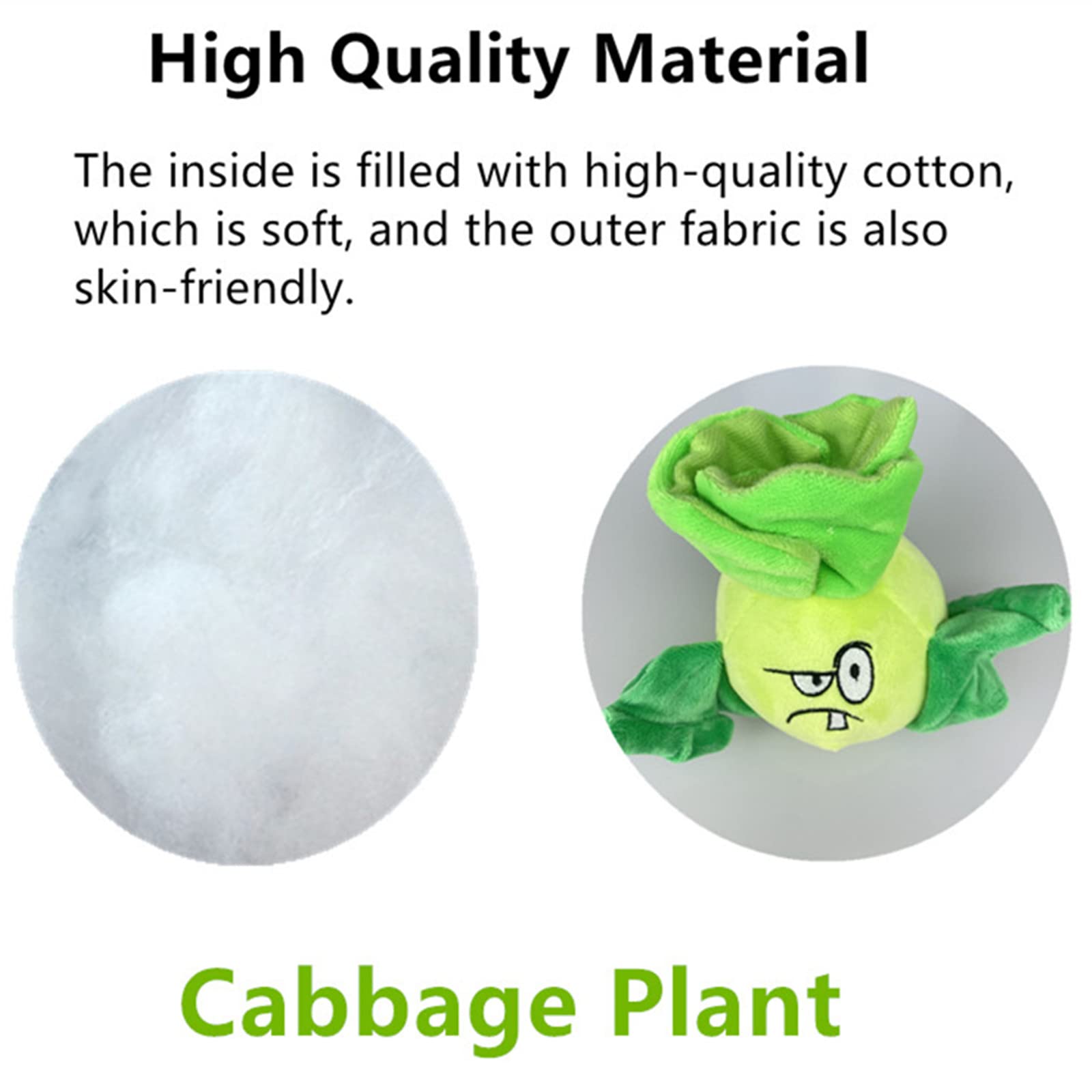 JHESAO 6" PVZ Plush Bonk Choy Toys PVZ 1 2 Stuffed Soft Zombies Doll Chinese Cabbage Plant Toy New