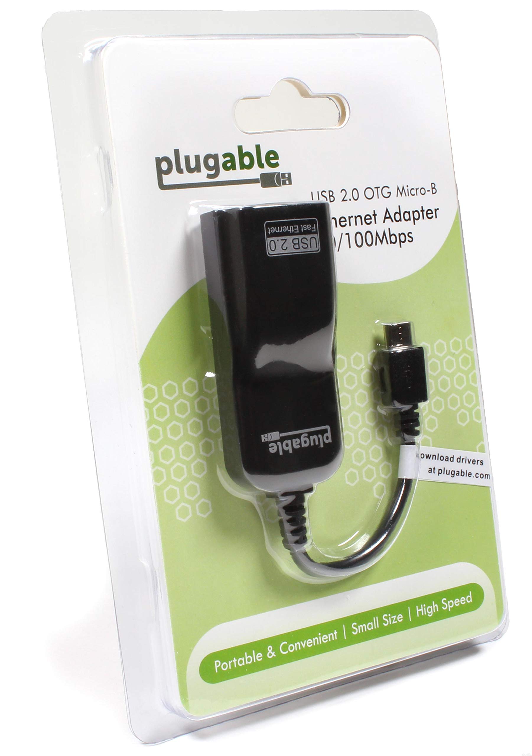 Plugable USB 2.0 OTG Micro-B to 100Mbps Fast Ethernet Adapter Compatible with Windows Tablets, Raspberry Pi Zero, and Some Android Devices (ASIX AX88772A chipset).
