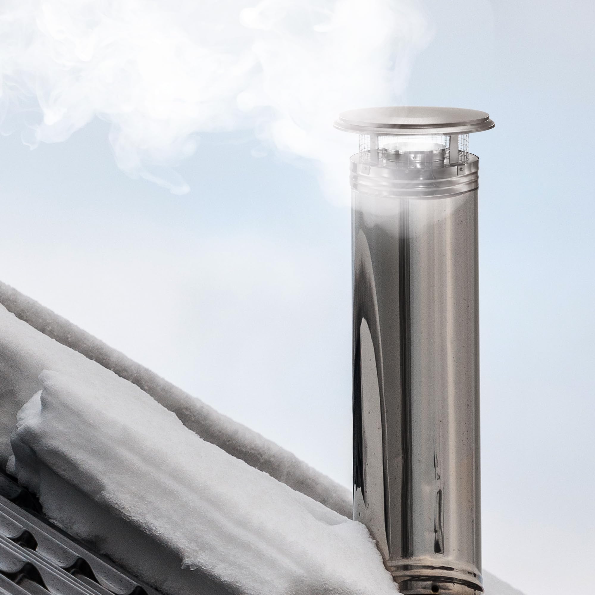 DuraVent DuraPlus 8 Inch Stainless Steel Round Chimney Cap with Triple Wall Design, Spark Arrestor Screen and Removable Screws, Silver