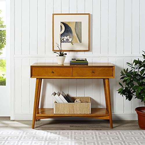 Crosley Furniture Landon Sofa Console Table with Drawers and Shelf for Hall, Entryway, or Living Room, Acorn