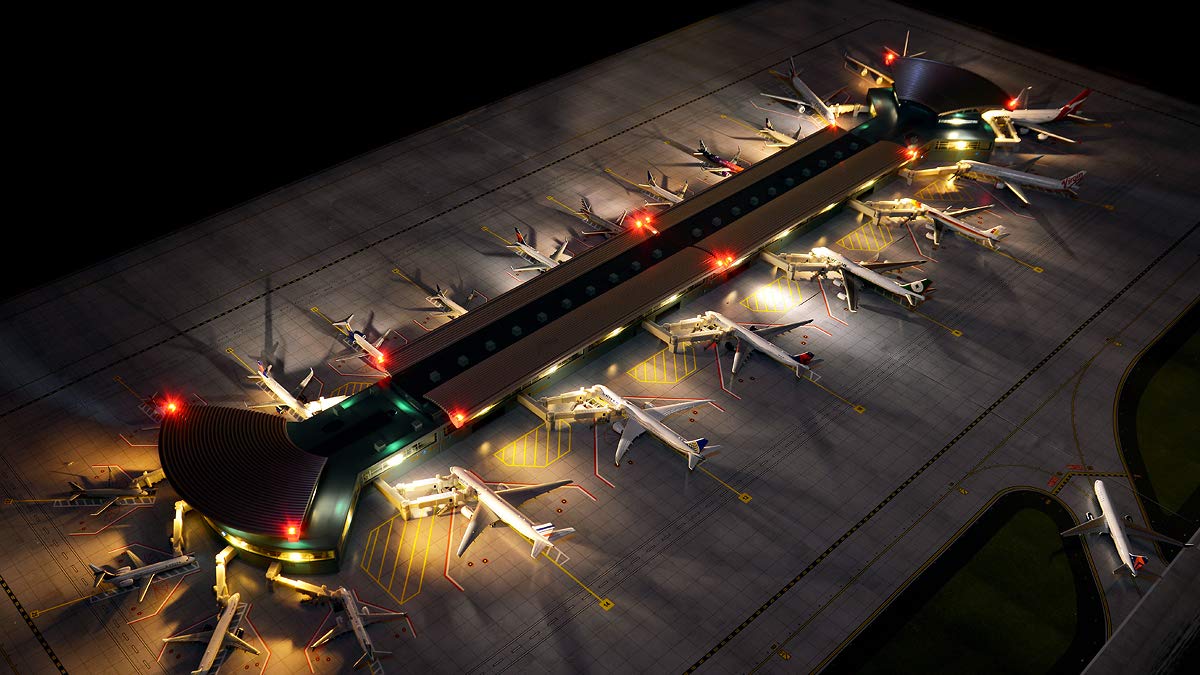 GJARPTC Airport Terminal Double ROTUNDA GEMGJARPTC 1:400 Gemini Jets Airport Terminal with 22 Gates (pre-Painted/pre-Built)