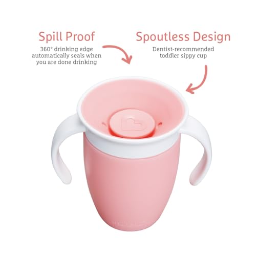 Munchkin Miracle 360 Trainer Cup, 7 Ounce 1-Pack - Pink by Munchkin