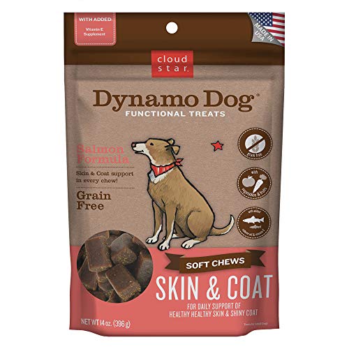 Cloud Star Dynamo Dog Skin & Coat Treats โ Chewy Treat with Fish Oil for Shiny Coat (14 oz. Salmon)