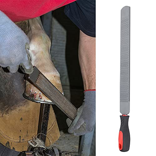 BRDI Horseshoe File, Double-Sided Farrier Hoof Rasp T12 Carbon Tool Steel Hoof Trimming Shoeing Tool for Horseshoe Trimming