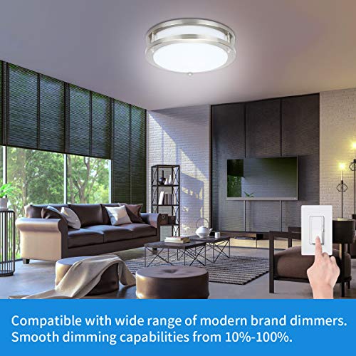 Drosbey 65W LED Flush Mount Ceiling Light Fixture, 16 inch Light Fixtures Ceiling for Bedroom, Kitchen, Bathroom, Office, Garage, Super Bright 6500 Lumens, Daylight White 5000K