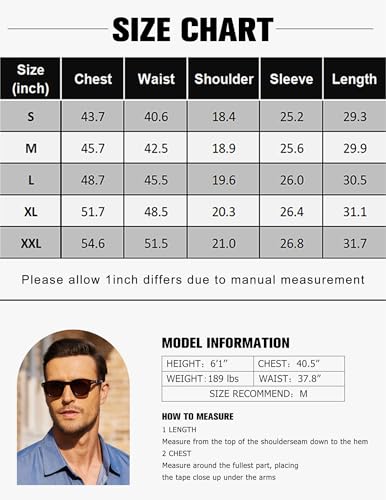 COOFANDY Mens Casual Dress Shirts Slim Fit Button Down Shirt with Two Chest Pockets Light Blue