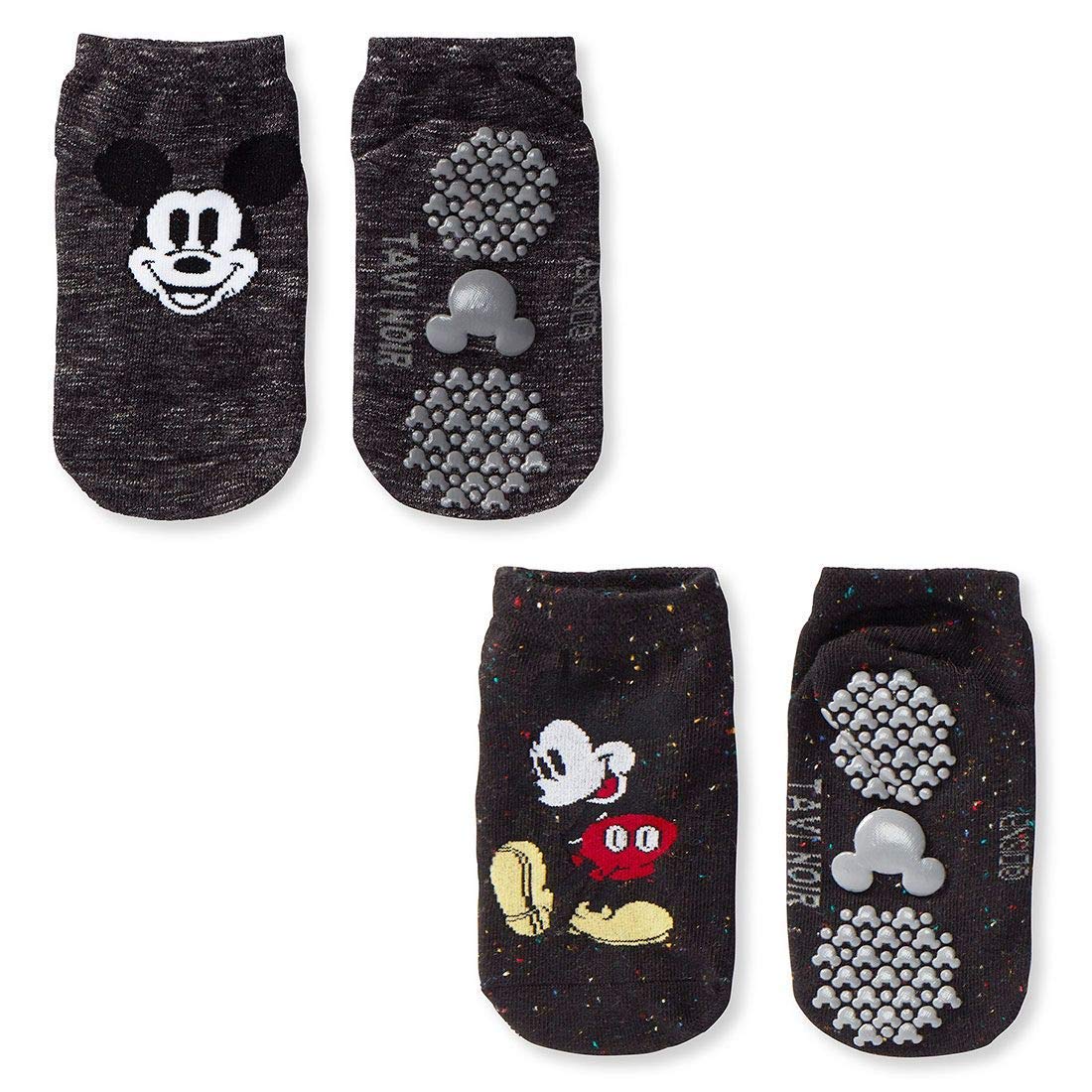 TAVI NOIR Tiny Soles Disney Character Pattern Toddler Low Rise No-Slip Grip Socks Packs, Mickey, S - 2-4 y/o