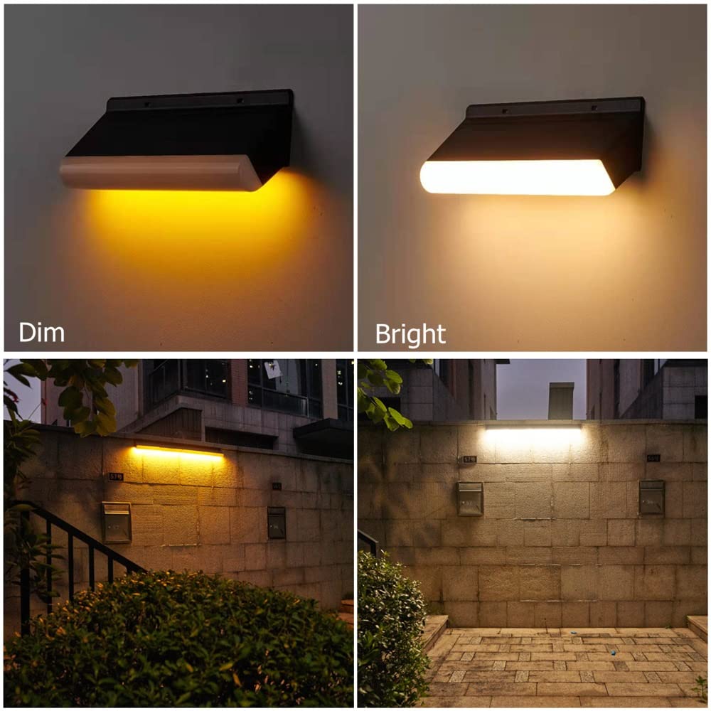 GSYFDZSWZX Fengyan Landscape Lights 2pcs/lot LED Outdoors Solar Light with Remote Control Double Light Effect Solar Lamp for Garden Home Solar LED Wall Lamp LED Street Lamp (Color : Black)