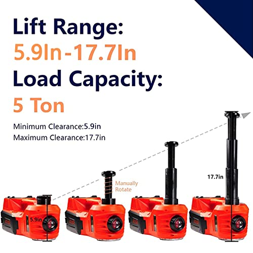 FEANISIFEI Electric Car Jack Kit 5 Ton 12V Electric Car Jack with Built-in Inflatable Pump Electric Jack for Car SUV Car Emergency Repair Kit