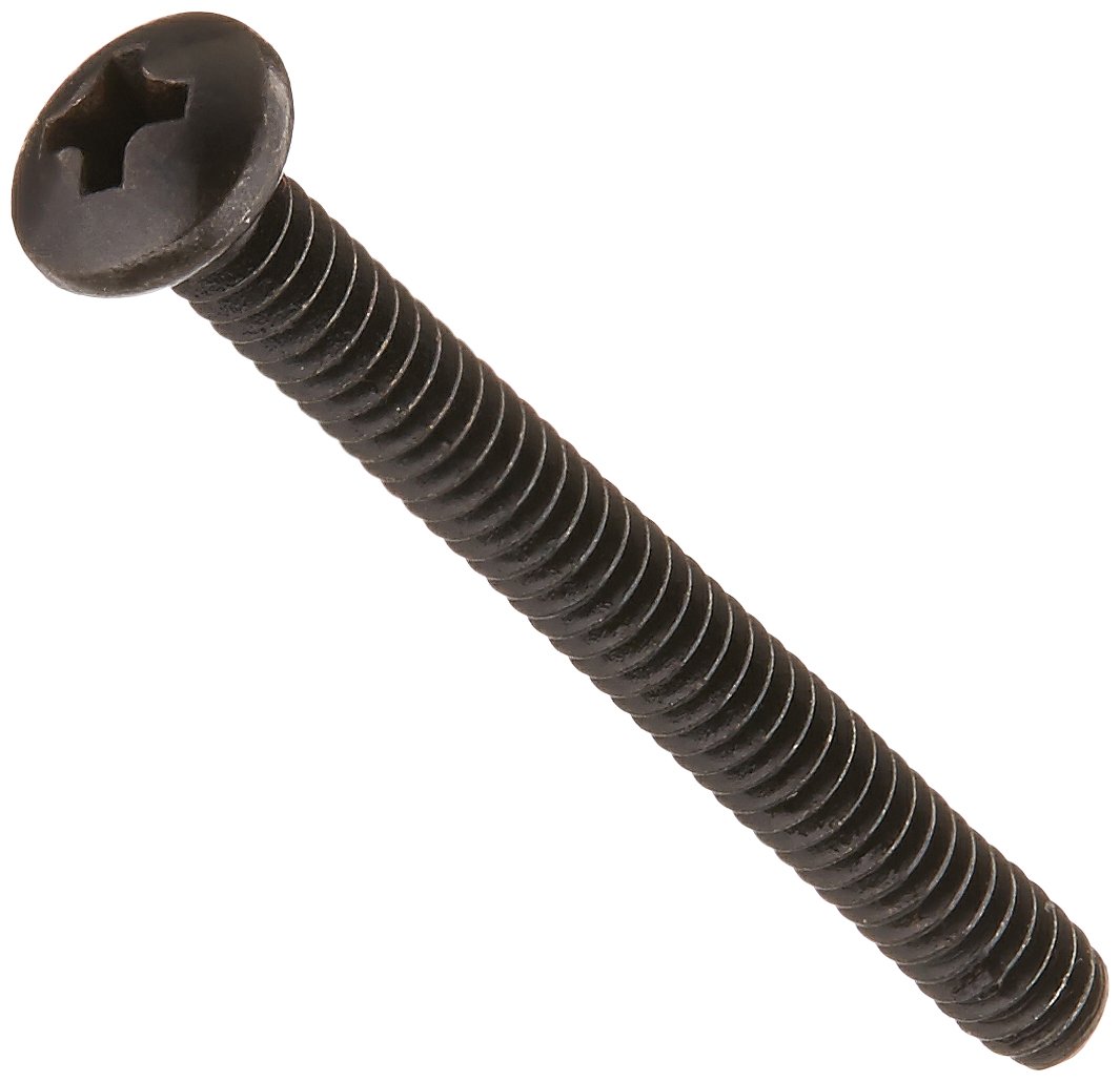 Small Parts 18-8 Stainless Steel Pan Head Machine Screw, Black Oxide Finish, Meets ASME B18.6.3, #1 Phillips Drive, #4-40 Thread Size, 1-1/8" Length, Fully Threaded, Imported (Pack of 100)