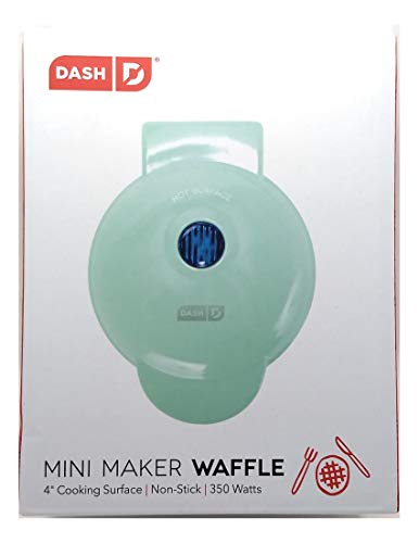 Dash MINI Waffle Iron 4" With The Best Keto Chaffle Recipe Book and Journal by Charmed By Dragons (4 Inch MINI AQUA)
