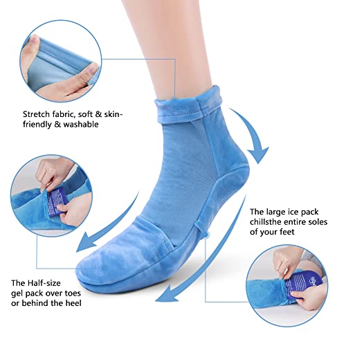 Hilph Bundle of Jaw Ice Pack with 4 Nylon Gel Pack + 2 Foot Ice Pack Socks