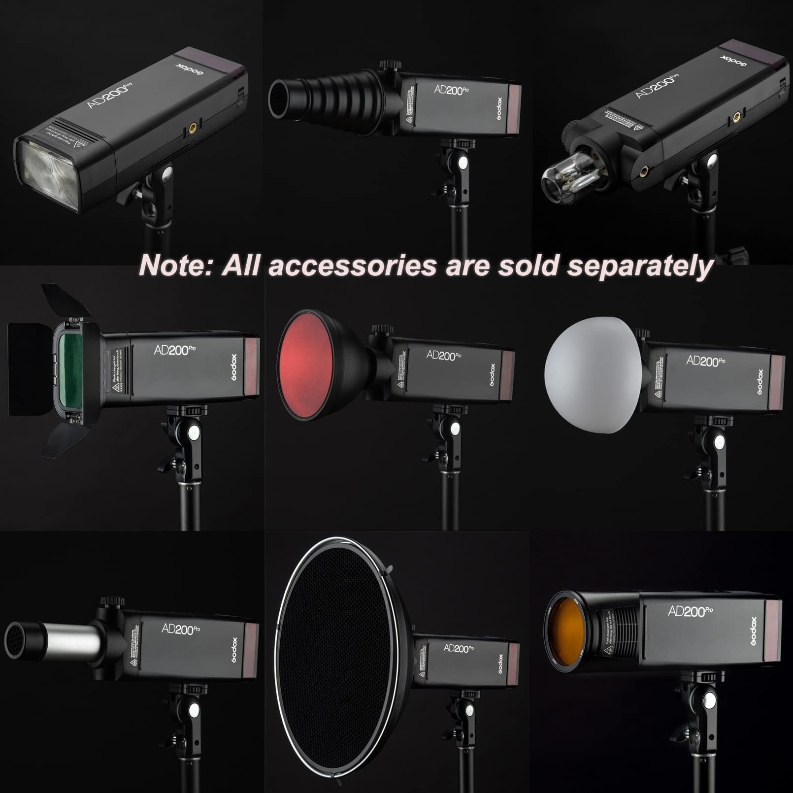 Godox AD200 Pro AD200Pro Strobe Pocket Flash, 200W TTL Outdoor Flash HSS Speedlite 1/8000s, Powerful Li-ion Battery, with Godox XPro-N TTL Wireless Flash Trigger Compatible for Nikon Camera