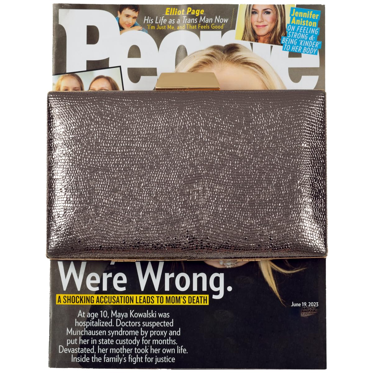JNB Women's Metallic Material Hard Case Evening Party Clutch,Gold